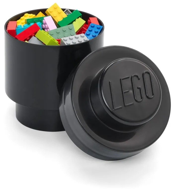 Černý úložný kulatý box LEGO®