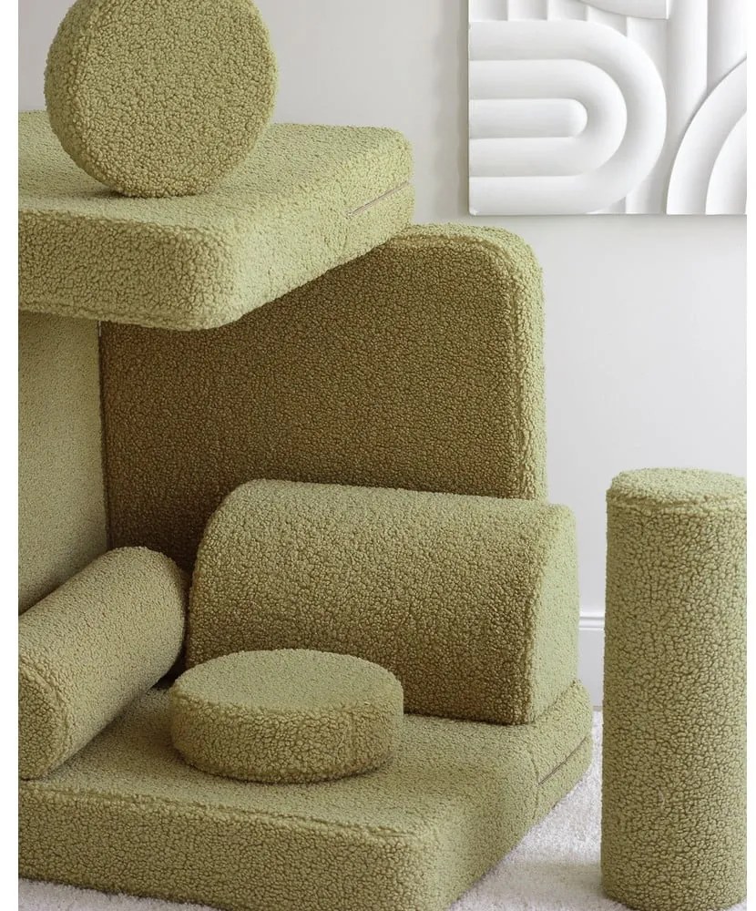 Zelená dětská pohovka z textilie bouclé 132 cm Settee – Wigiwama