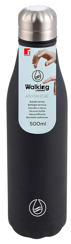 Nerezová láhev na pití Bergner 500 ml / černá