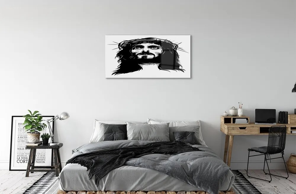 Obraz na skle Ilustrace Ježíše 100x50 cm