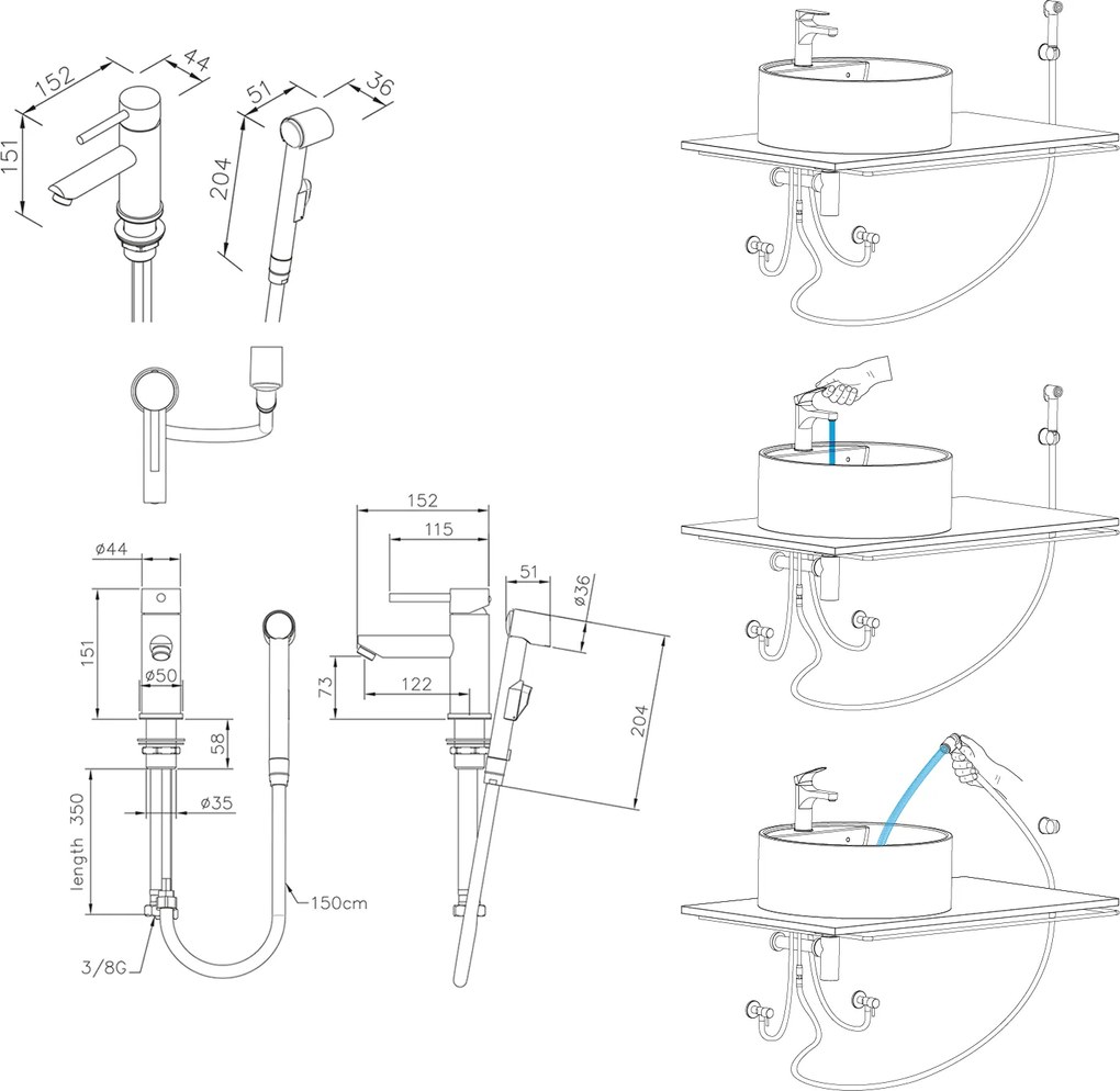 Sapho Rhapsody 1209-09 umyvadlová baterie stojánková páková