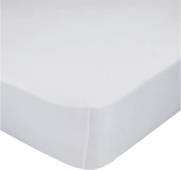 Bílé elastické prostěradlo z čisté bavlny, 90 x 200 cm