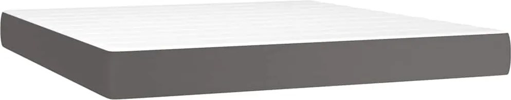 Box spring postel s matrací šedá 180x200 cm umělá kůže 3144277