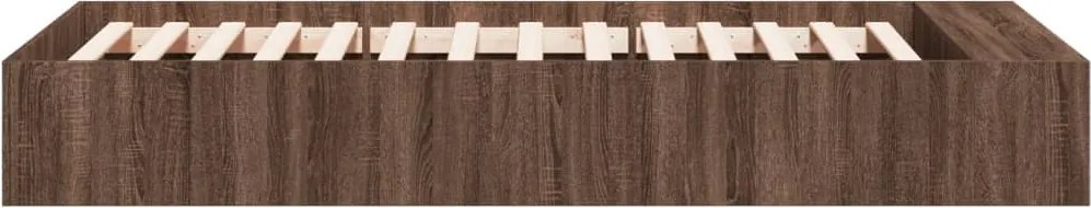 Rám postele hnědý dub 100 x 200 cm kompozitní dřevo 3280607
