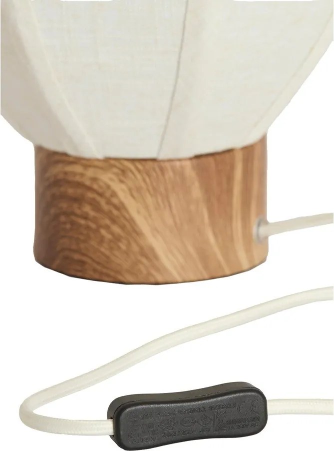 Krémová kovová stolní lampa s textilním stínidlem (výška 23,5 cm) Kyzo – Light & Living