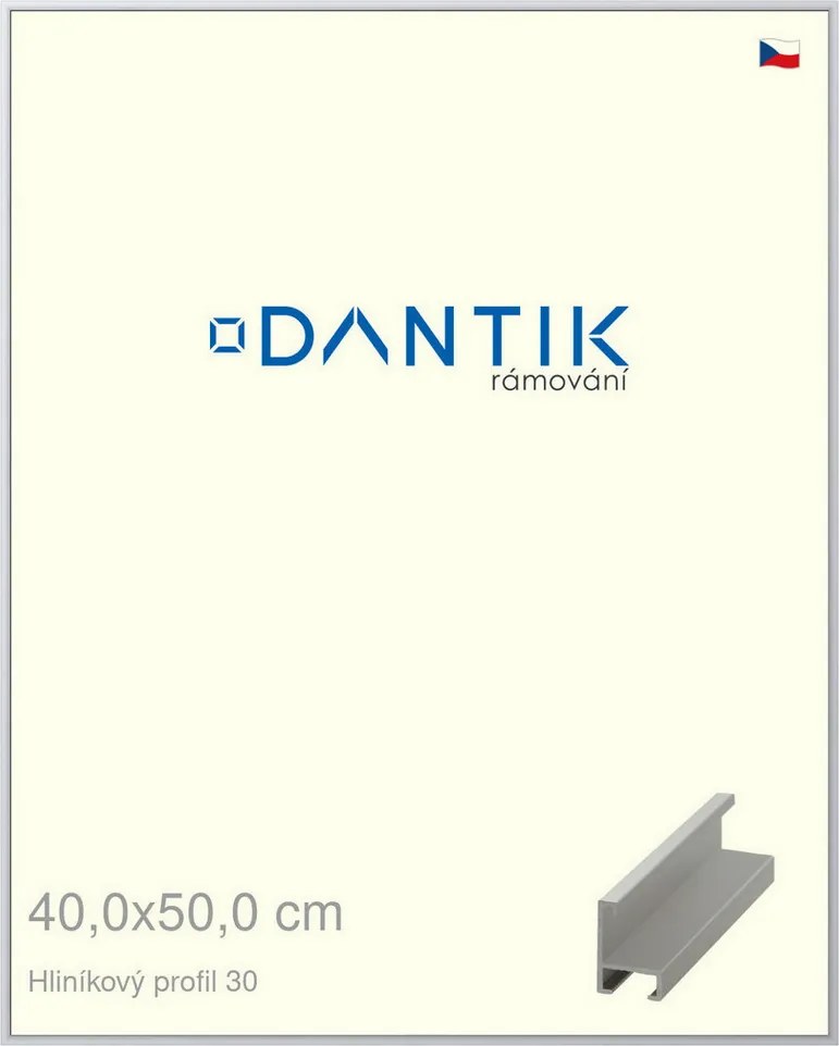 DANTIK rámeček 40x50 | ALU profil 6030 Stříbrná matná (Plexi Čiré)