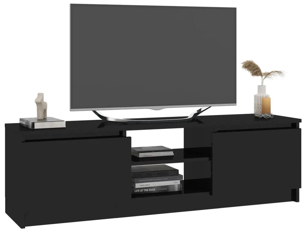 TV stolek Rakby - černý s vysokým leskem | 120x30x35,5 cm