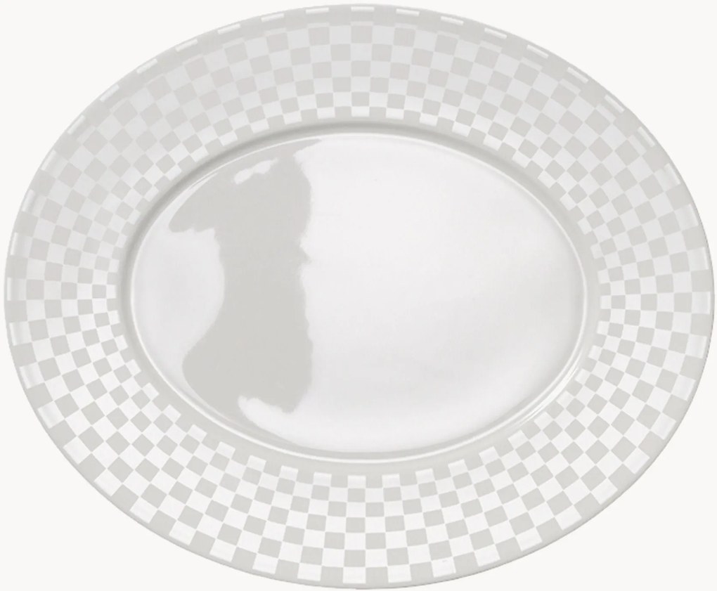 Sada oválných servírovacích talířů z kostního porcelánu Cross White, 6 dílů