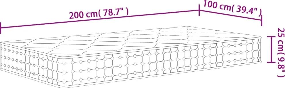 vidaXL Taštičková pružinová matrace středně tvrdá 100 x 200 cm [372839]