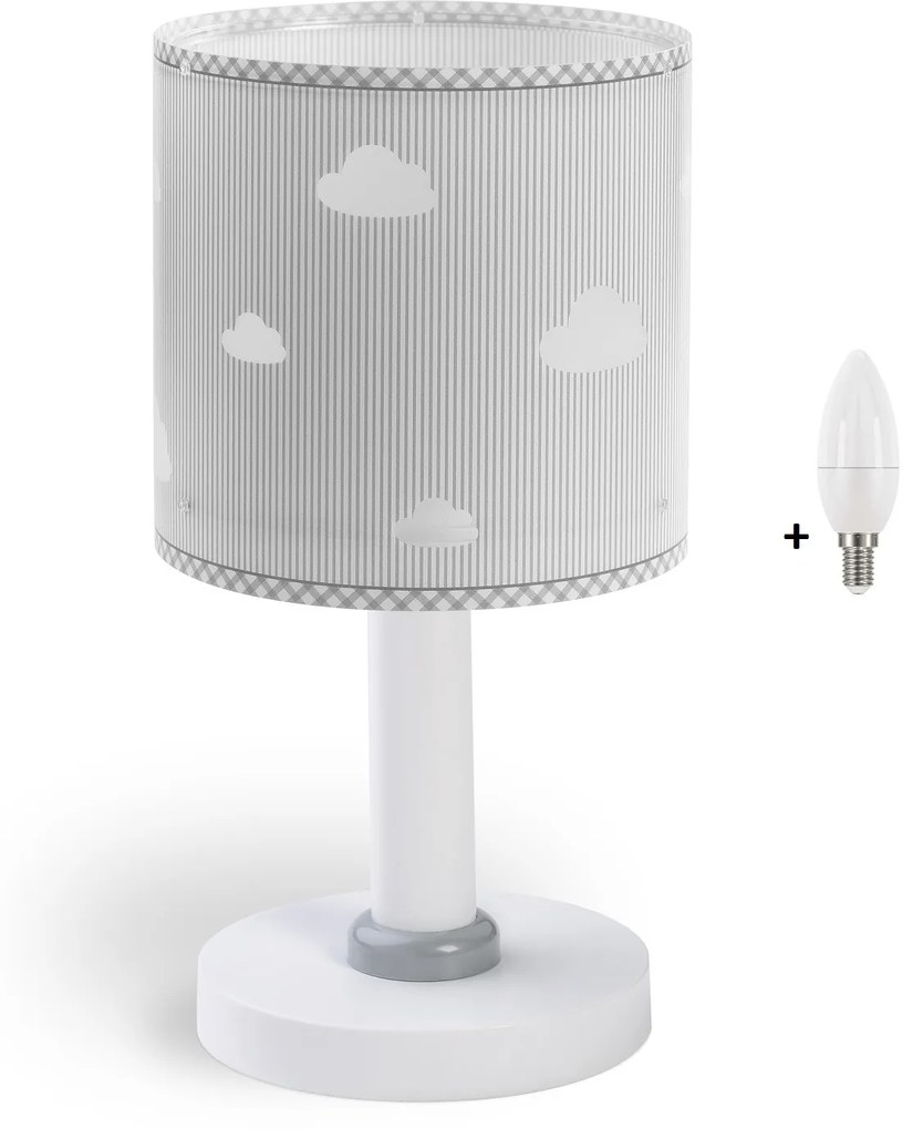 Dalber 62011E SWEET DREAMS - Dětská stolní lampička šedá + Dárek LED žárovka