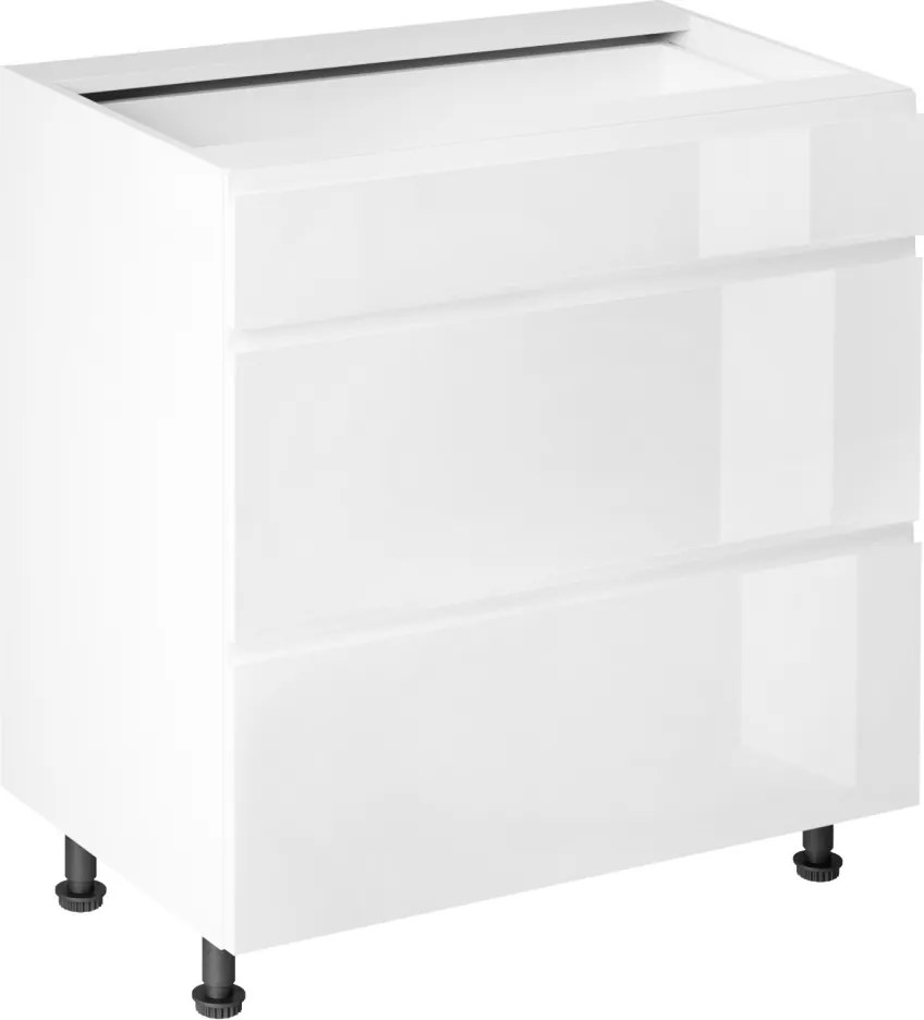 Spodní skříňka, bílá/bílá extra vysoký lesk HG, AURORA D80S3