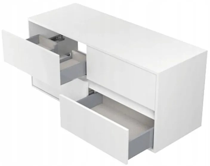 Cersanit Crea, skříňka pod umyvadlo s deskou 120cm, bílá, S931-002