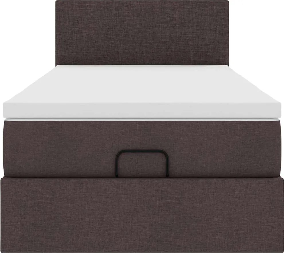 Osmanský postel s matrací tmavě šedá 100x200 cm textil 3311355