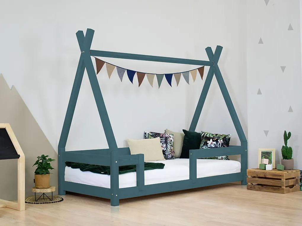 Benlemi Dětská domečková postel NAKANA  s bočnicí Barva: Tmavě šedá, Rozměr: 120 x 200 cm
