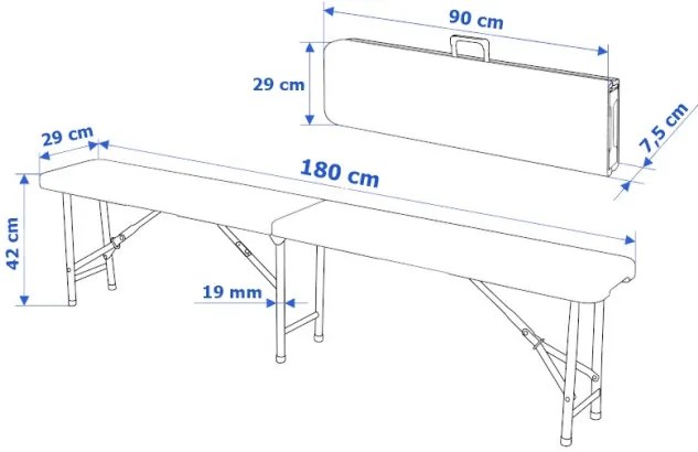 Zahradní lavice 180 cm černá