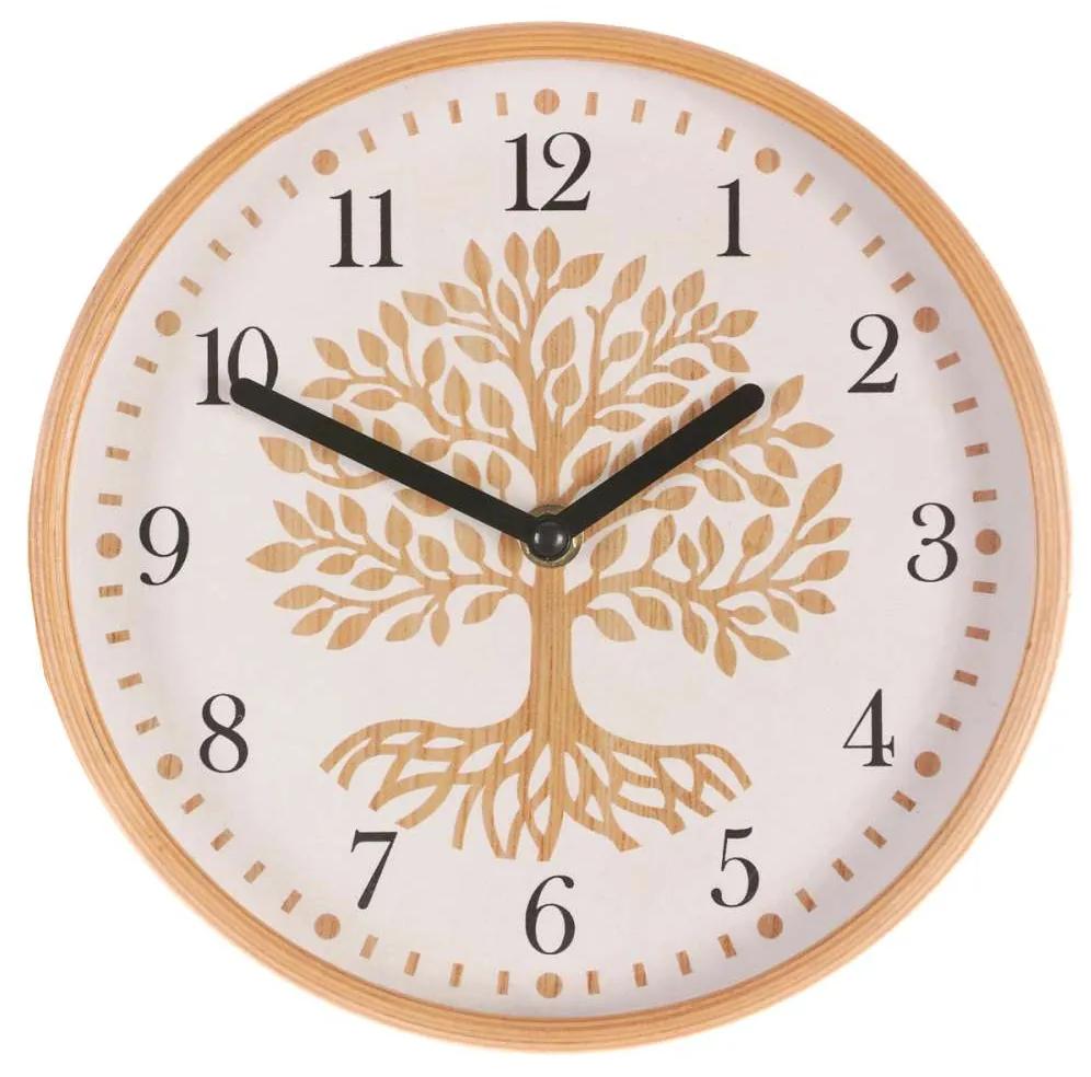 Autronic Nástěnné hodiny Tree s dřevěným rámem, 22 cm