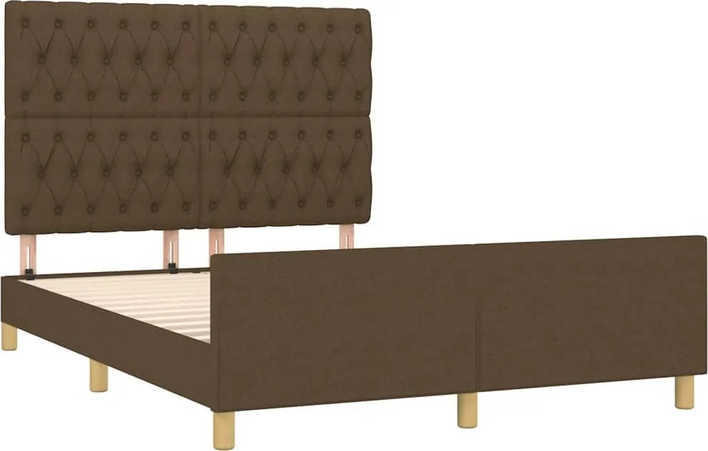 Rám postele bez matrace tmavě hnědý 140 x 190 cm textil 3125295