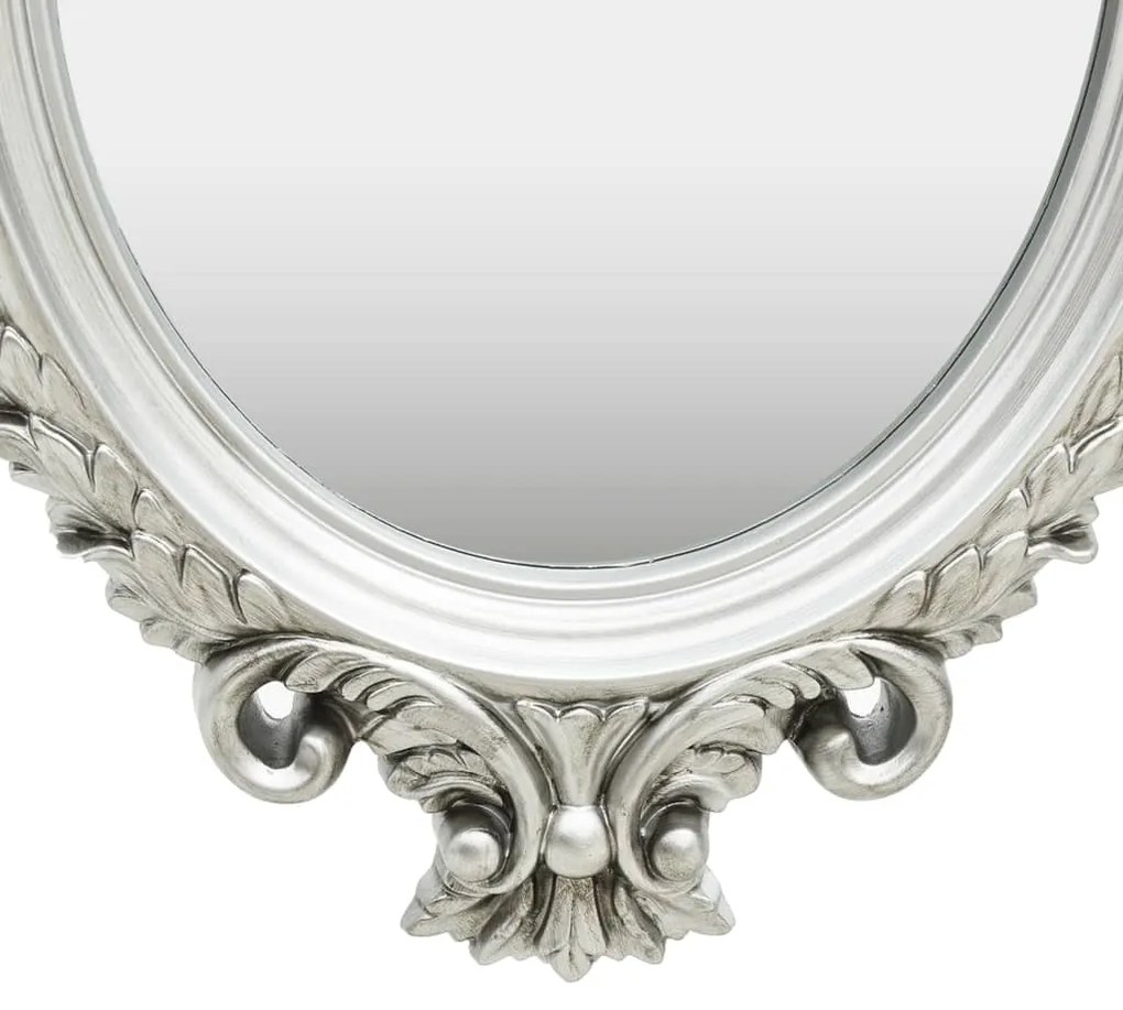 Nástěnné zrcadlo Thissis - zámecký styl - stříbrné | 56x76 cm