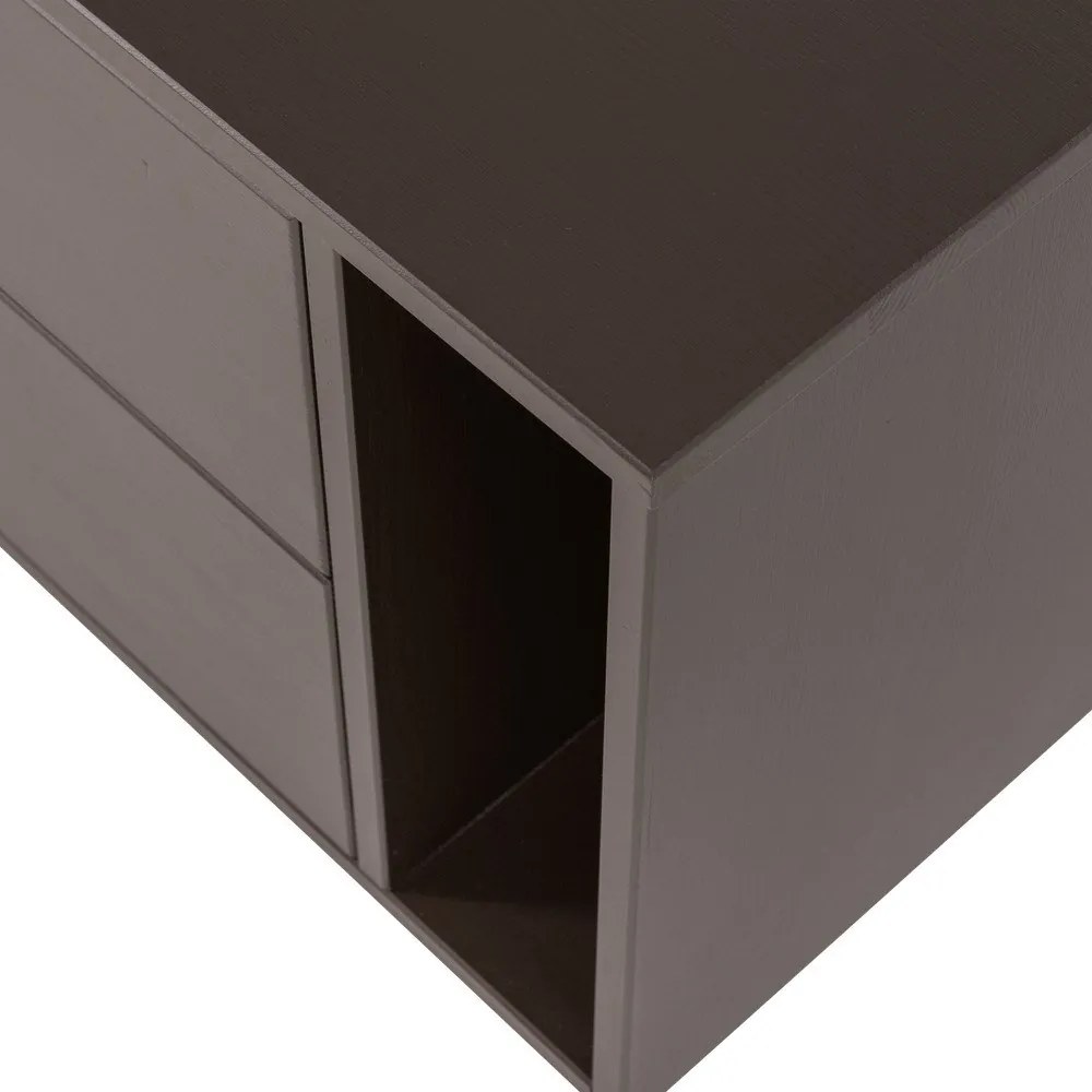 Tmavě hnědý TV stolek z borovicového dřeva 200x45x44 cm Settle Down – vtwonen