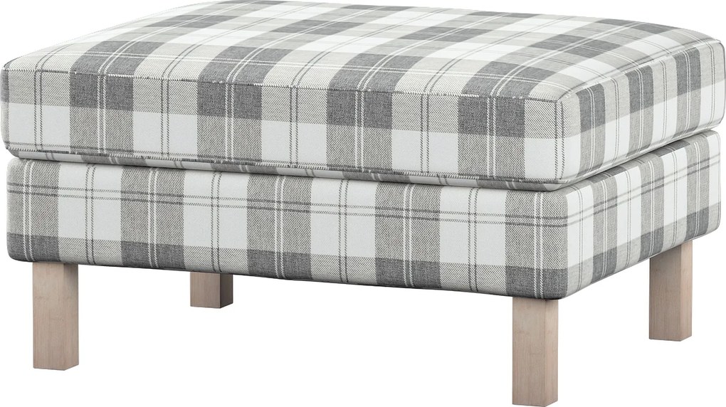 Potah na podnožku IKEA Karlstad barva šedá látka pletený vzor, vzorované