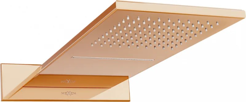 Mexen Waterfall sprchová nerezová hlavice Slim 50 x 22 cm, růžovo-zlatá, 79190-60