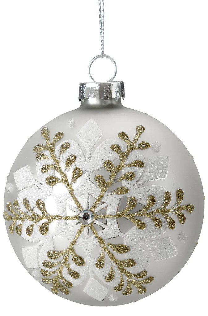 SKLENĚNÁ VÁNOČNÍ OZDOBA SADA 4KS (FI) 8 CM VZOROVANÁ