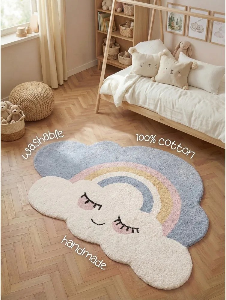 Krémový pratelný/ručně tkaný bavlněný dětský koberec 140x200 cm Snuggle Nappi – Hanse Home