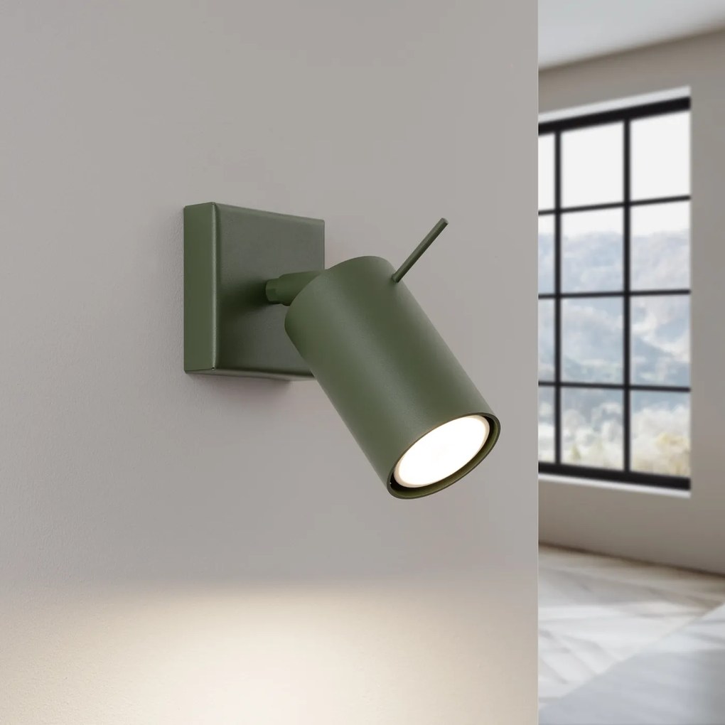 Sollux Lighting Nástěnné svítidlo RING olivově zelené