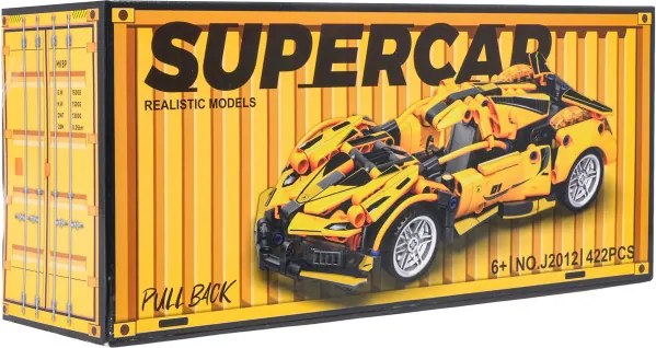 Stavebnice auta SUPERCAR No.J2012 žlutá - 422 dílků