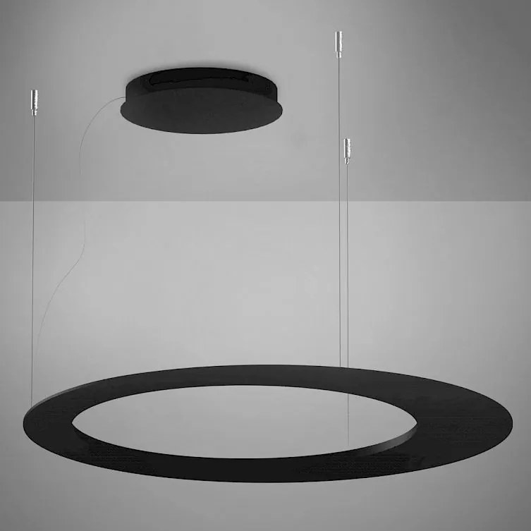 TeamItalia Velata, černé závěsné svítidlo pro nepřímé osvětlení, 31W 3000K stmívatelné fázově, průměr 95cm