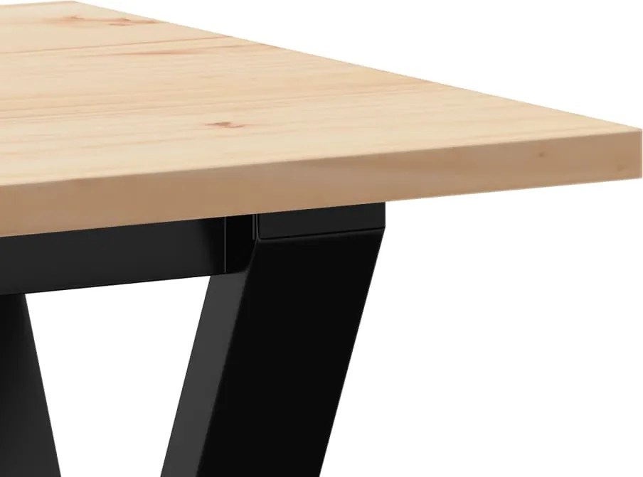 Konferenční stolek s Y rámem 100x50x45 cm borové dřevo a ocel 3282710