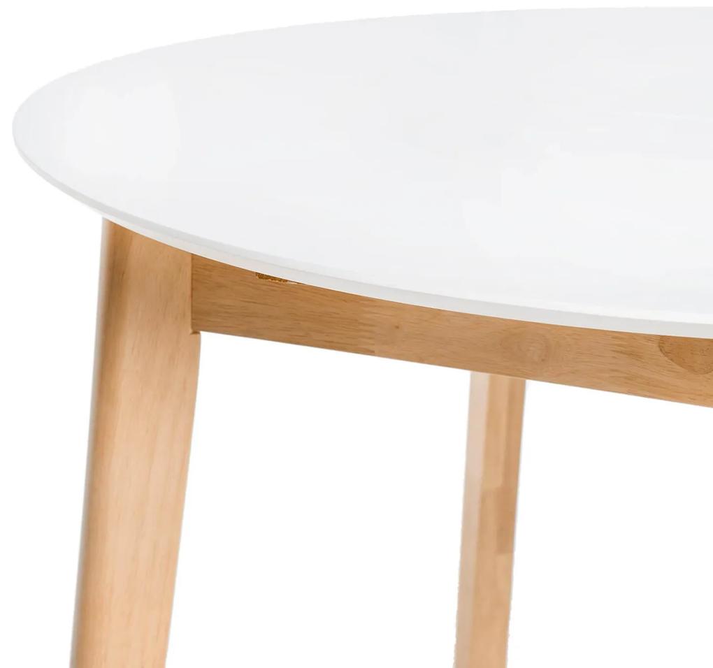 Rozkládací jídelní stůl nalaia ø 100 (130 x 100) cm bílý MUZZA