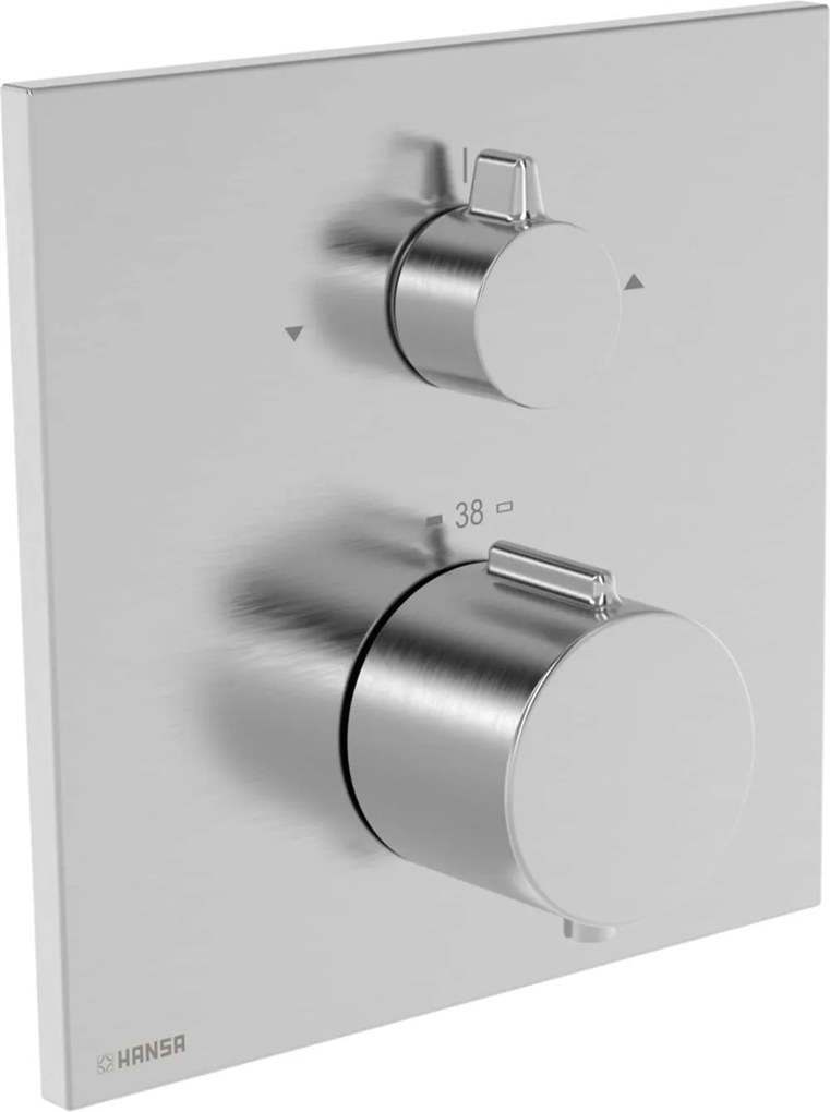 Hansa EasyTherm - Termostatická baterie pod omítku, pro 2 spotřebiče, broušená ocel 8114926280