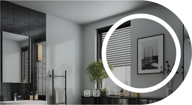 LED koupelnové zrcadlo 80 × 60 cm s odmlžováním