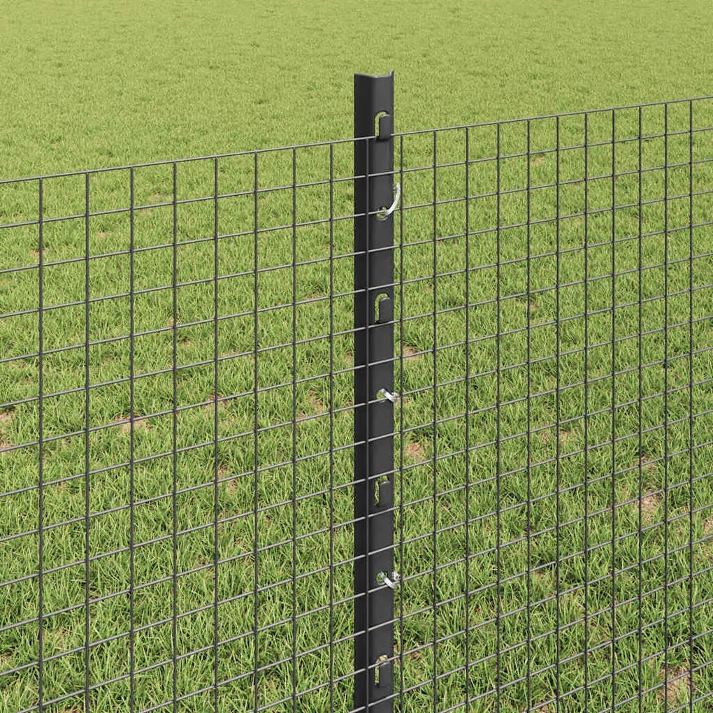 Svařovaná drátěná plotovina s tyčkami 50 x 0,8 m Šedá Síťovina 3336630