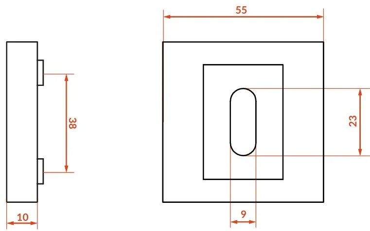 Kuchinox Kuchinox, rozeta ke kličce pro interiérový klíč, grafitová-chromová, LAV-LK5_501A