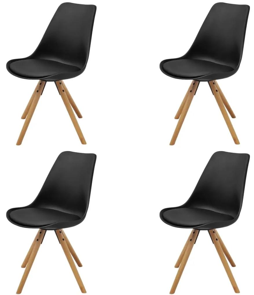 243885 vidaXL Jídelní židle 4 ks černé umělá kůže