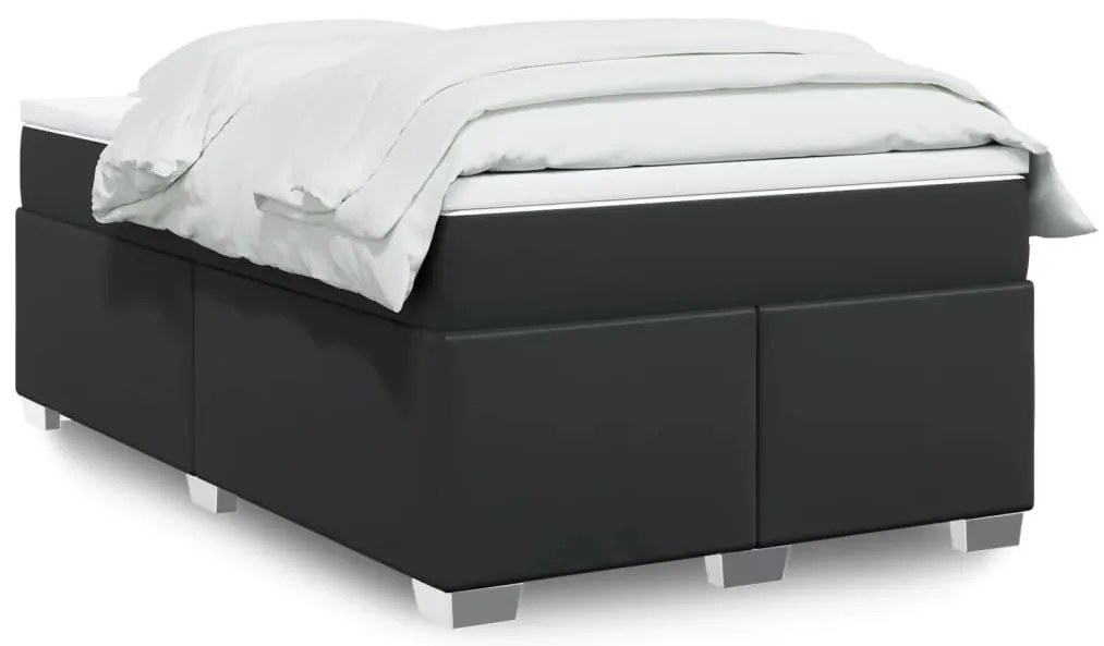 Box spring postel s matrací černá 120 x 200 cm umělá kůže 3285205