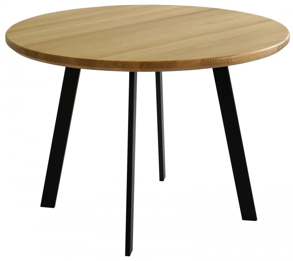 Kulatý jídelní stůl Rondo s masivní dubovou deskou 1000 mm