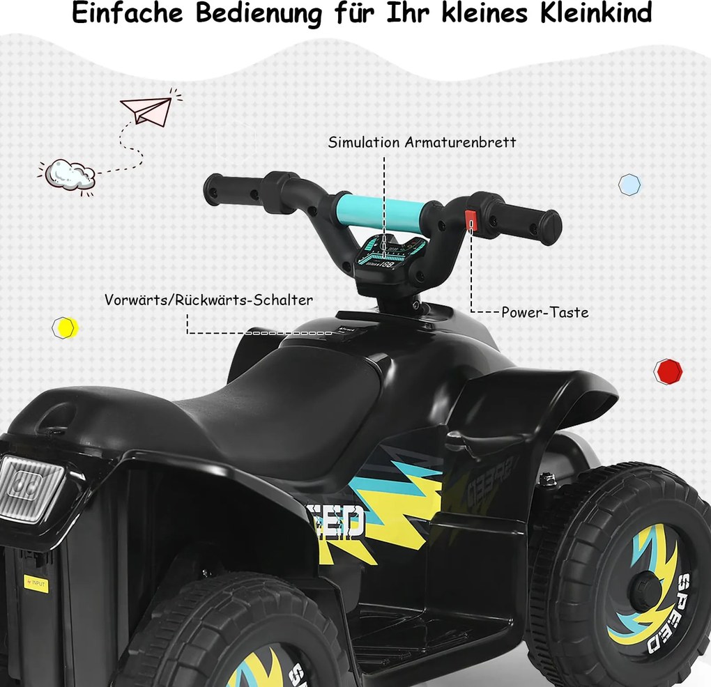 Costway Elektrické autíčko pro děti Elektrická dětská čtyřkolka dětská motorka