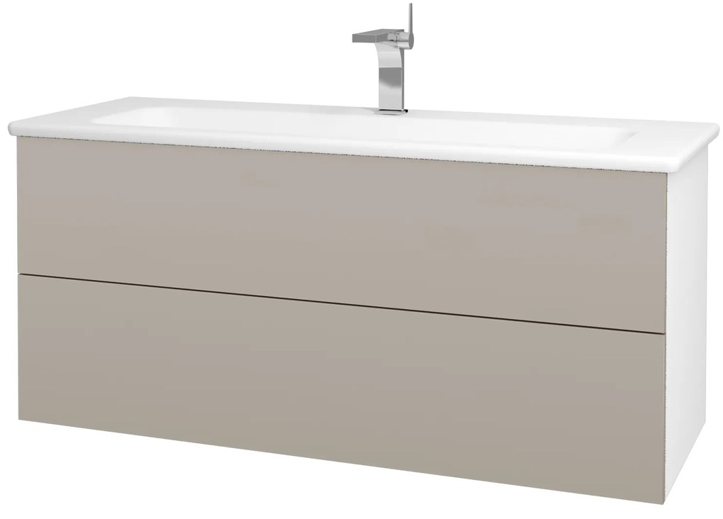 Dřevojas Koupelnová skříň VARIANTE SZZ2 120 (umyvadlo Euphoria) Varianta: N01 Bílá lesk / N06 Lava