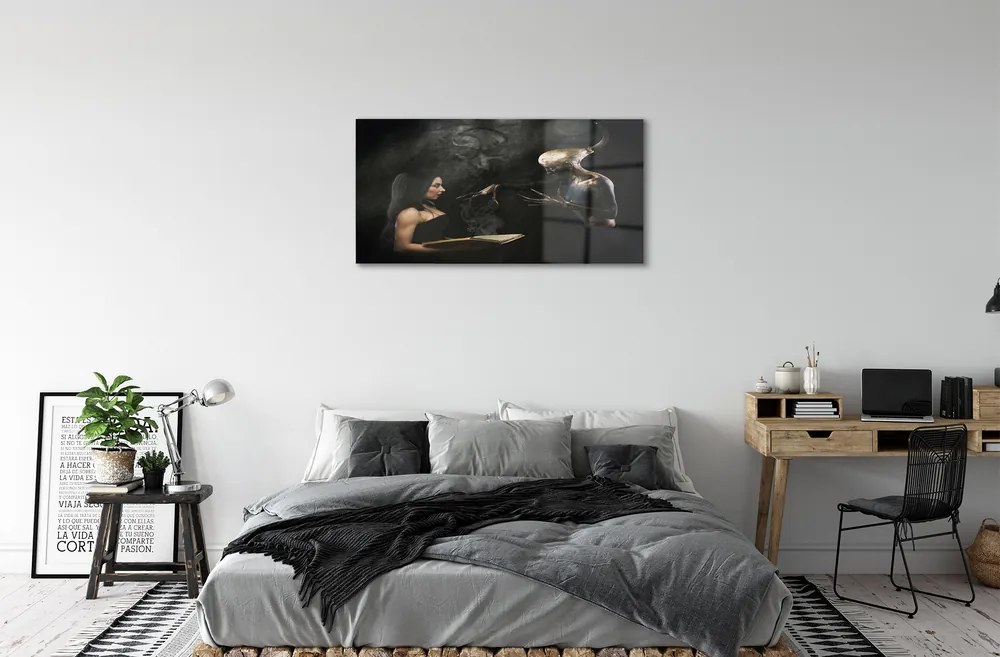 akrylový obraz Žena temná postava 100x50 cm