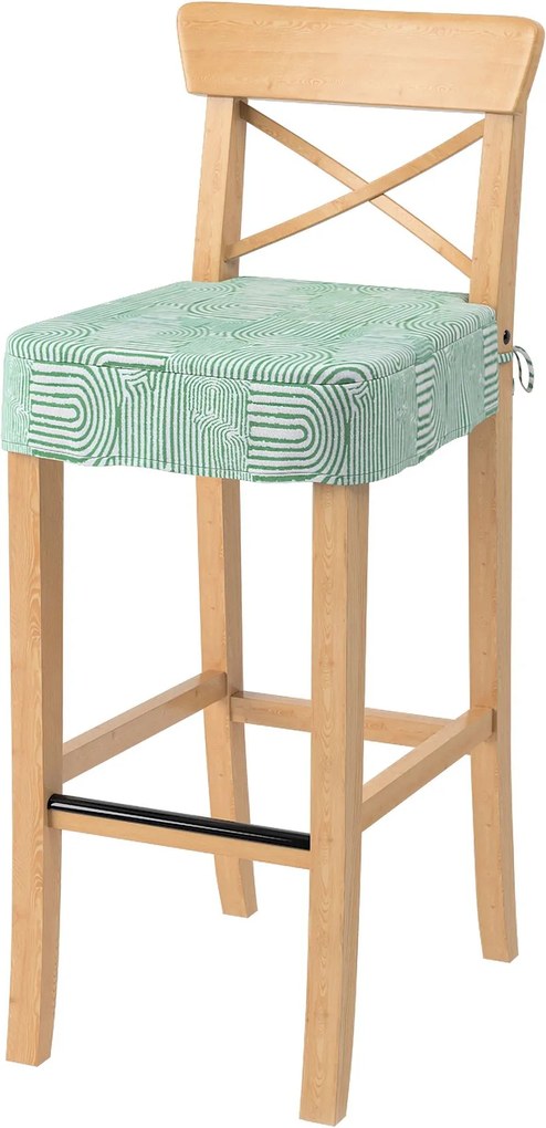 Sedák na židli IKEA Ingolf - barová barva zelená látka pletený vzor, vzorované