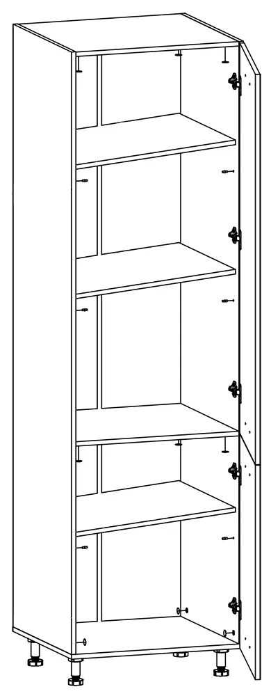 LANGEN ap | potravinová skříňka D60R policová, regál | push open | UNI provedení | artisan
