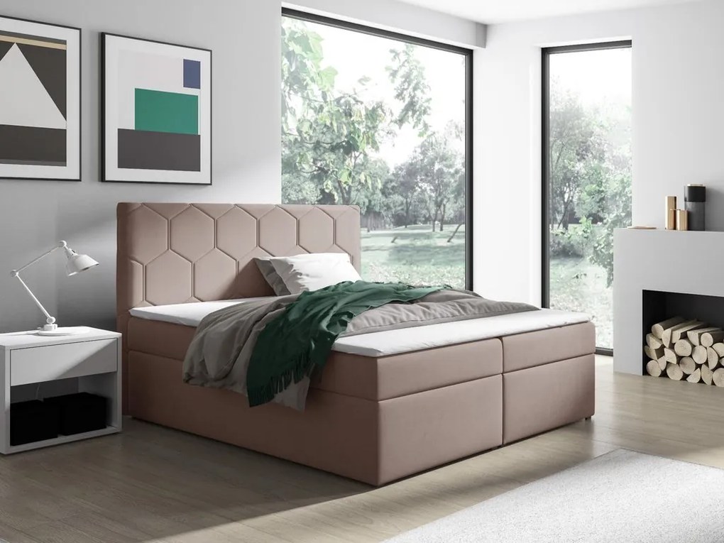 Eka Kontinentální čalouněná postel MEDOX - Trinity (120x200 cm) Barva látky Trinity: Šedá (Trinity 2314)
