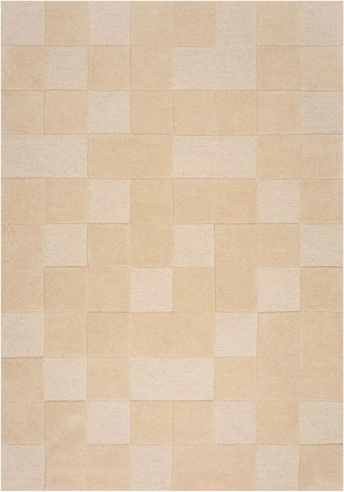 Kusový koberec Moderno Checkerboard Natural, 120x170, béžová, obývacia izba, Flair Rugs
