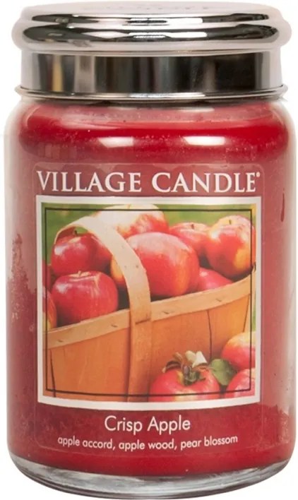 Village Candle Vonná svíčka ve skle, Svěží jablko - Crisp Apple, 26oz