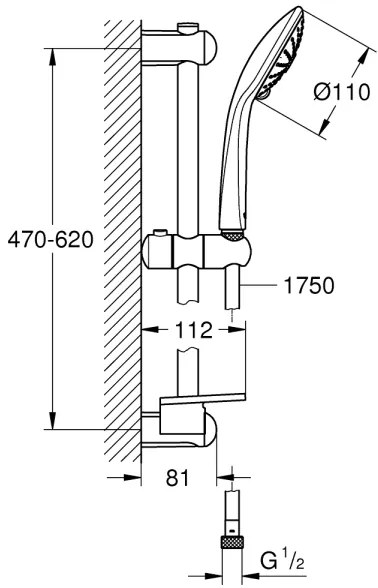 GROHE 27231001 - Sprchový set EUPHORIA 600 mm lesklý chrom