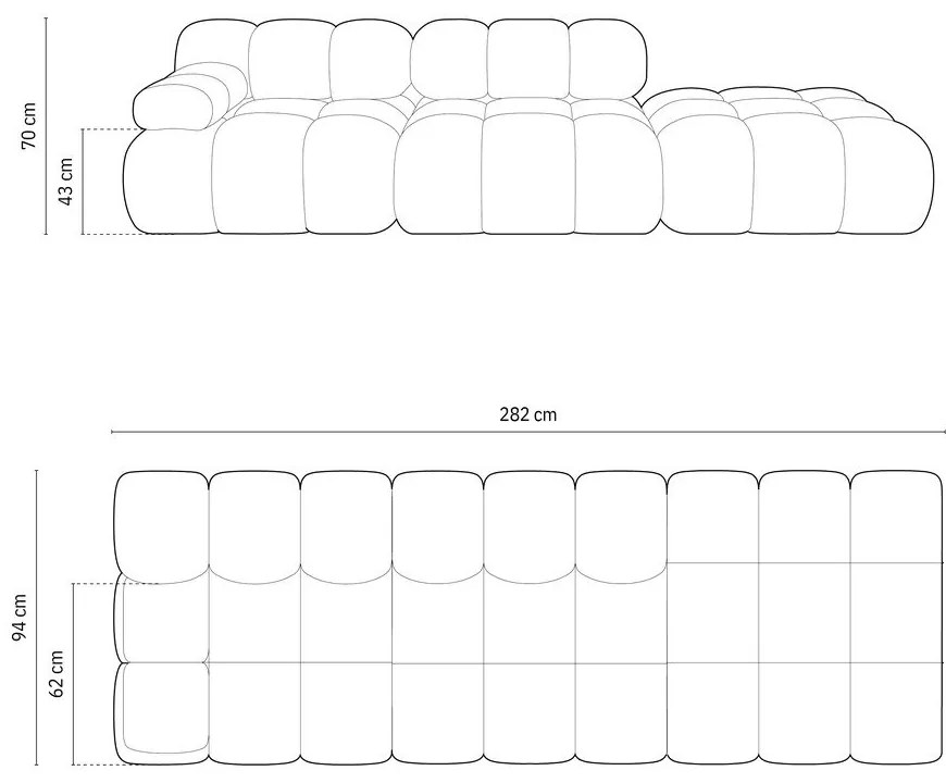 Béžová modulární pohovka z textilie bouclé 288 cm Bellis – Micadoni