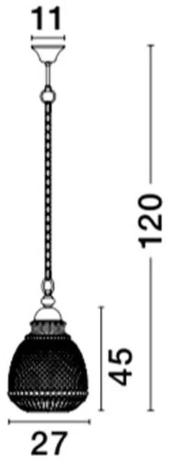 Nova Luce Závěsné svítidlo TOULON, 27cm, E27 1x12W Barva: Amber sklo